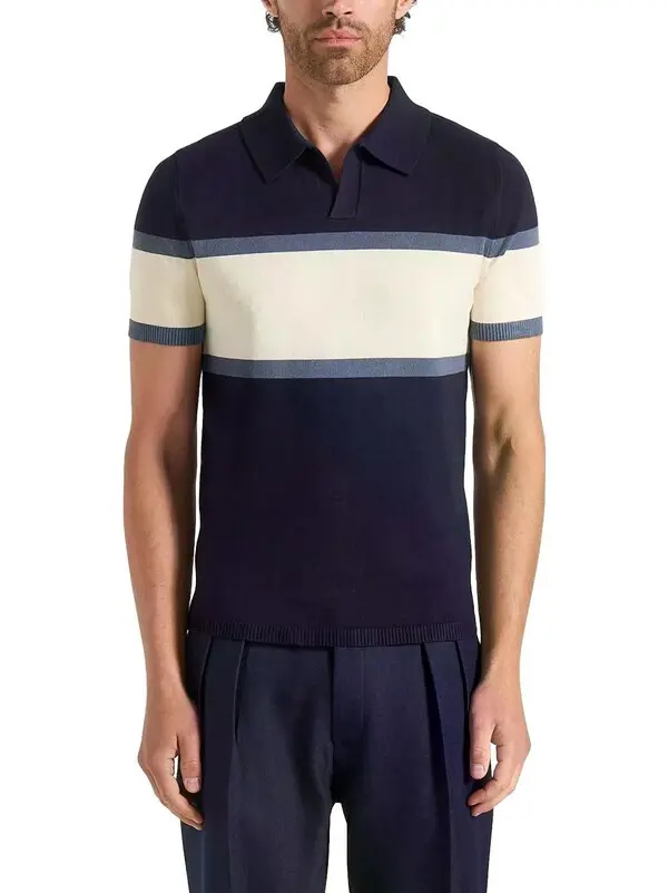 Manière De Voir Enzo Colour-block Polo Top - Blue