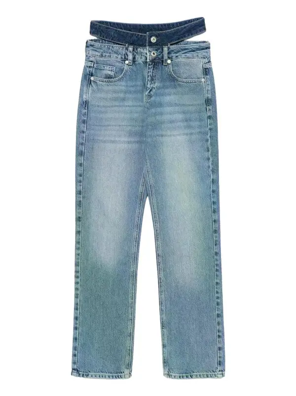 Karl Lagerfeld Straight-leg Jeans With Side Cut - Blue
