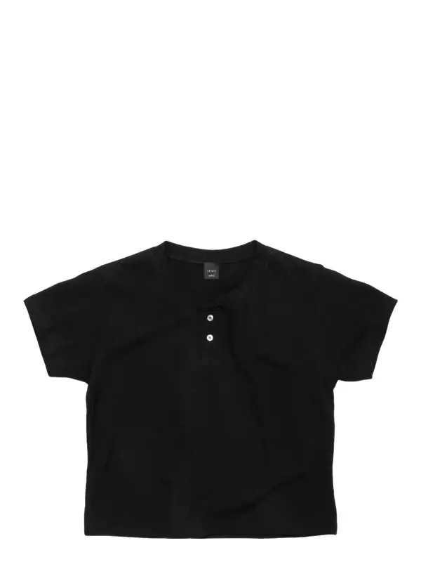 LESET Henley Cotton T-shirt - Black