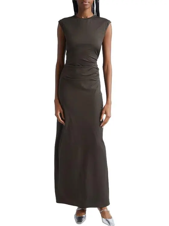 Stella McCartney Ruched Sleeveless Jersey Dress - Dark Khaki