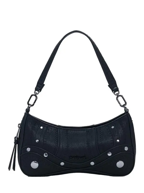 Desigual Embroidered Faux Leather Crossbody Bag - Black