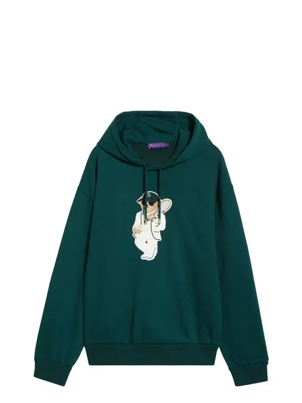 Ralph Lauren Polo Bear Cotton And Cashmere Graphic Hoodie - Moss Agate