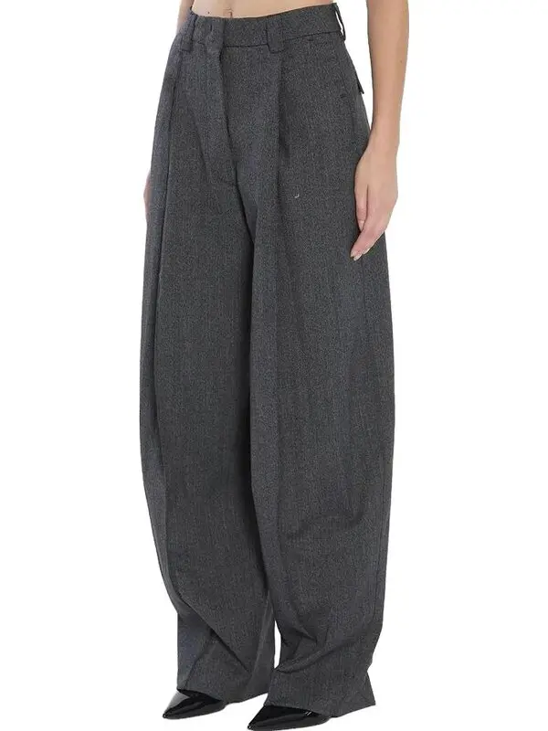 THE LATEST Pleated Wide Leg Trousers - Grey