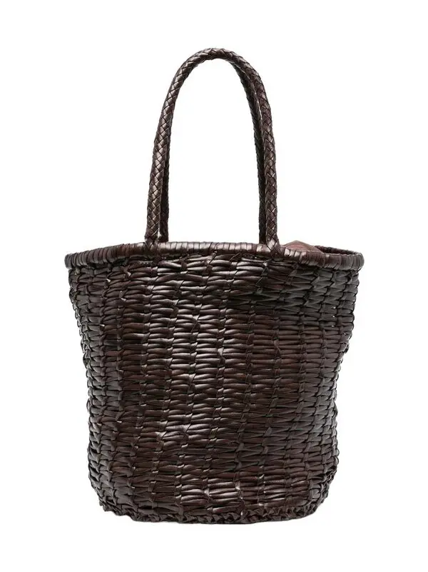 Dragon Diffusion Woven Bucket Bag - Brown
