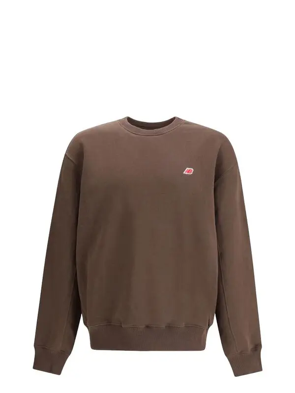 NEW BALANCE Stretch Cotton Sweatshirt - Brown
