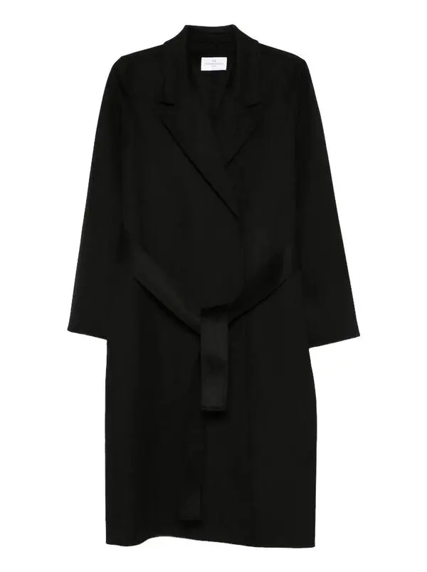 THE DYNAMIS STUDIO Belted Coat With Notched Lapel - Black