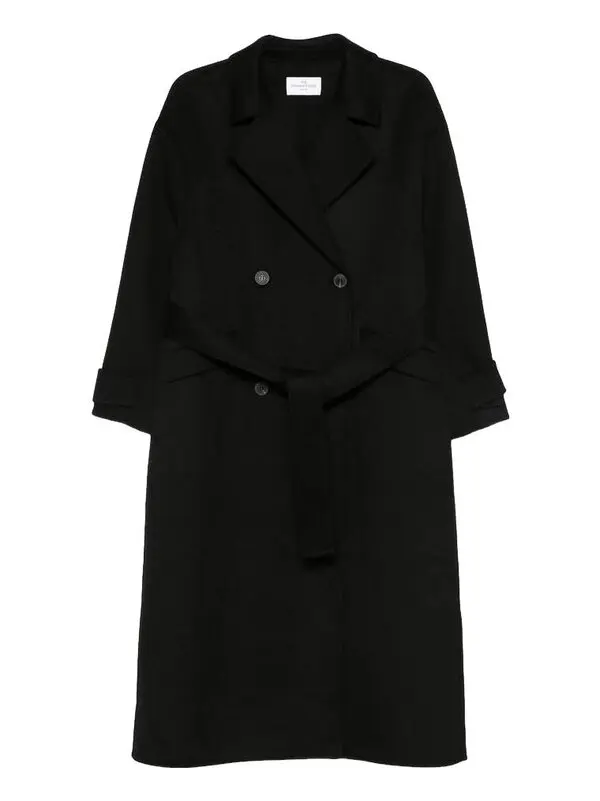 THE DYNAMIS STUDIO Double-breasted Belted Coat - Black