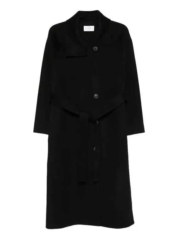 THE DYNAMIS STUDIO Wool Coat With Belt - Black