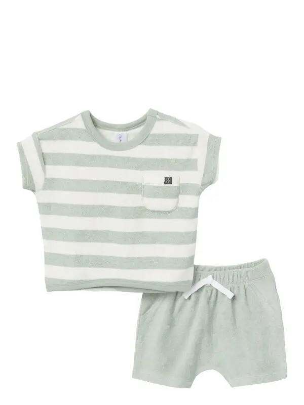 MODERN MOMENTS™ BY GERBER Shirt And Shorts Set - Green Stripe