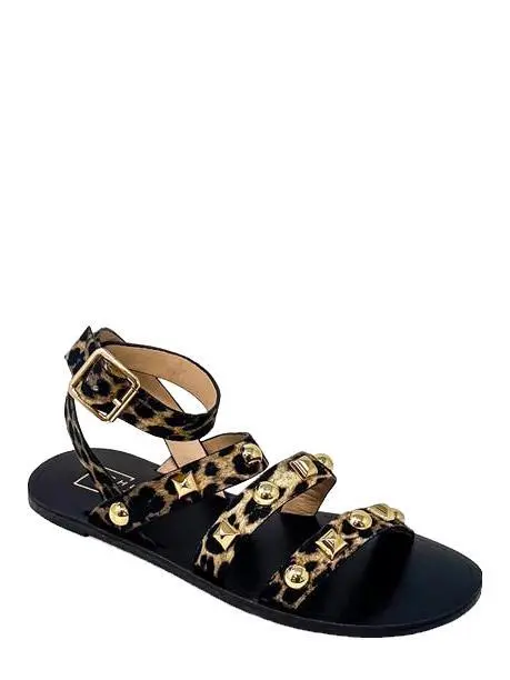 SHU SHOP Daphne Studded Gladiator Sandals - Leopard Print