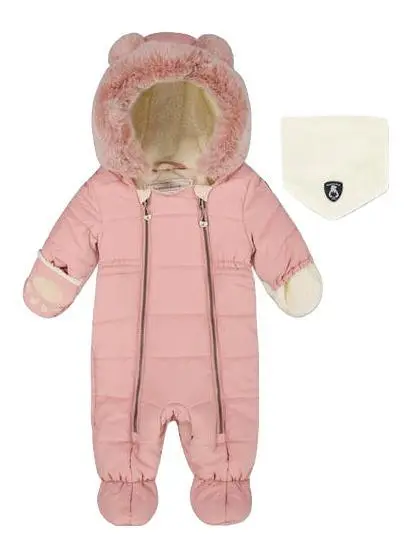 DEUX PAR DEUX One-piece Car Seat Compatible Snowsuit - Dusty Pink