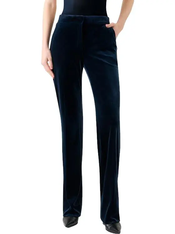 Akris Carl Velvet Neoprene Pants - Denim Blue