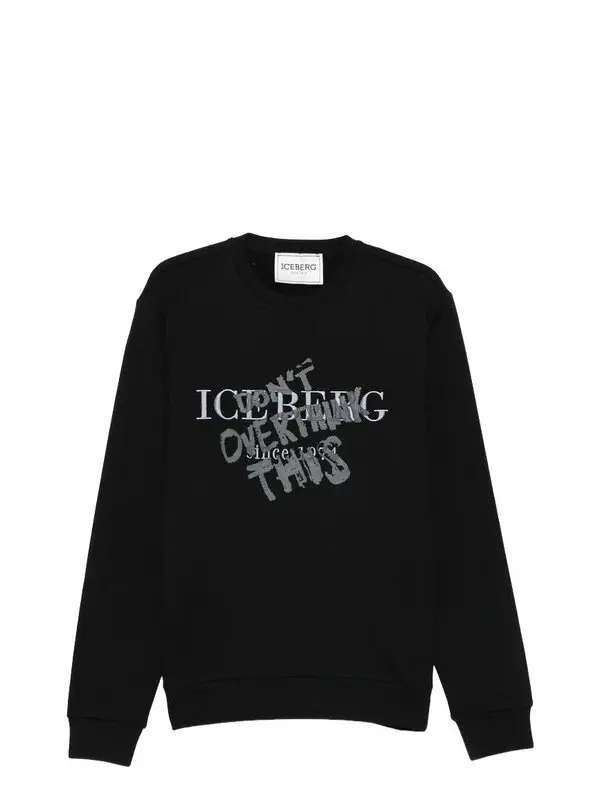Iceberg Crew Neck Long Sleeve Knitwear - Black