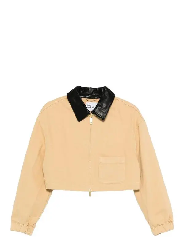 SELF-PORTRAIT Cropped Jacket - Beige