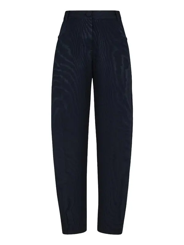 BLAZÉ MILANO High-waisted Barrel-leg Trousers - Dark Navy