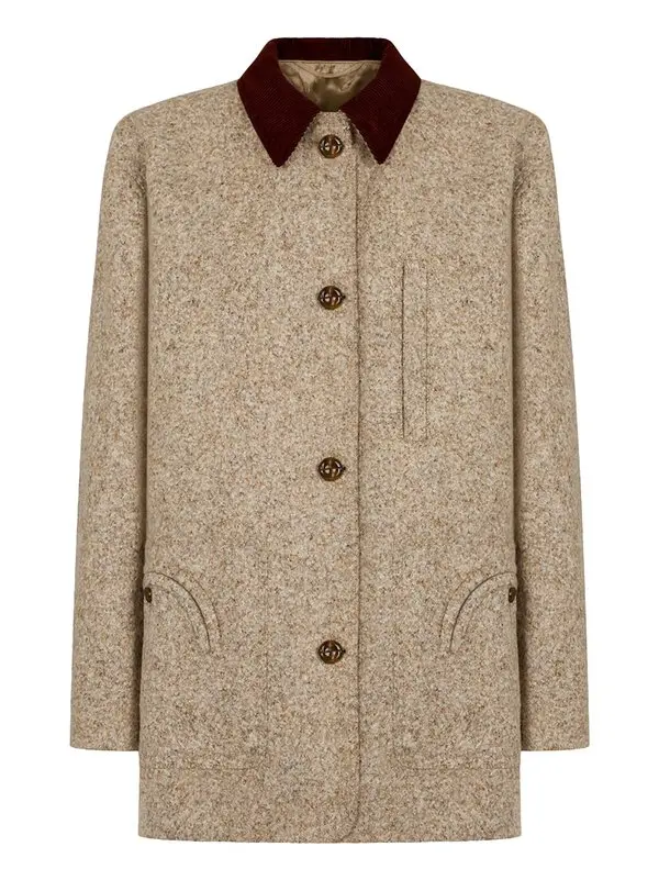 BLAZÉ MILANO Clelia Alpaca-wool Jacket - Beige Mix