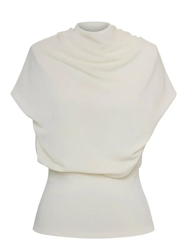 KALLMEYER Jocelyn Draped Top - Meringue