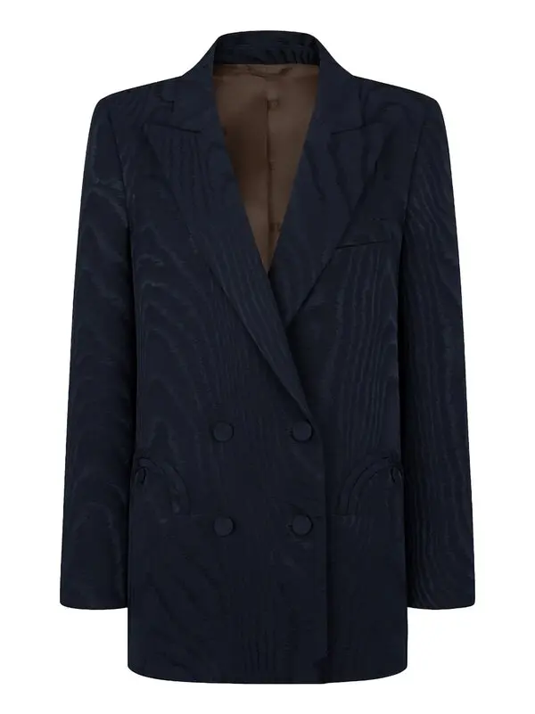 BLAZÉ MILANO Everynight Moiré Blazer - Dark Navy