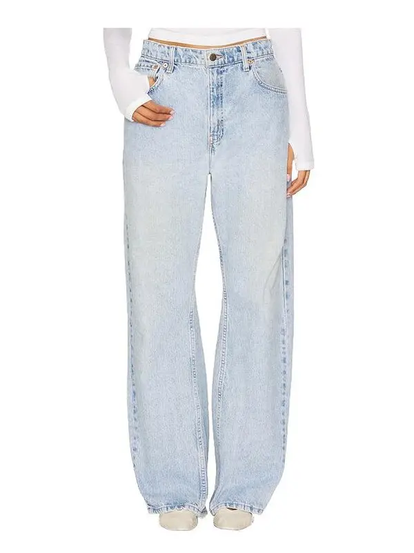 ALIGRACE Vintage Wide Leg Jeans - Light Medium