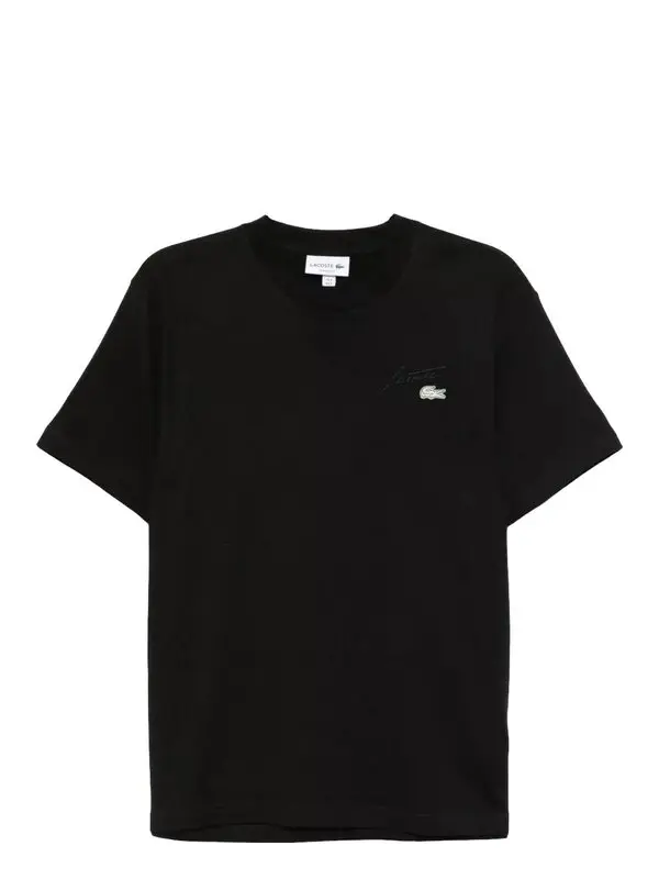 Lacoste Embroidered-logo Cotton T-shirt - Black
