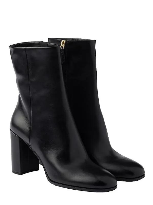 Prada Leather Booties - Black