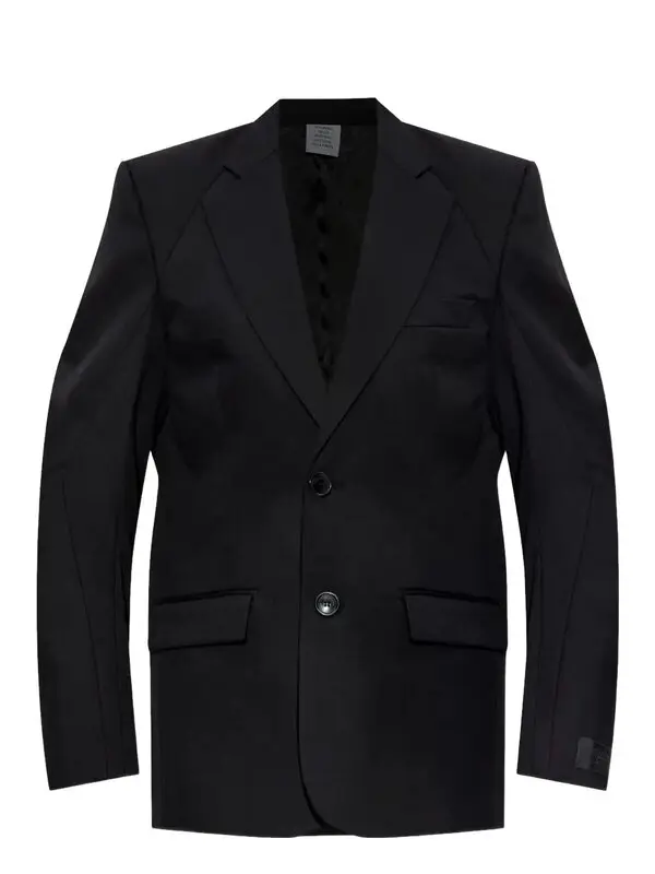Vetements Padded-shoulder Wool Blazer - Black