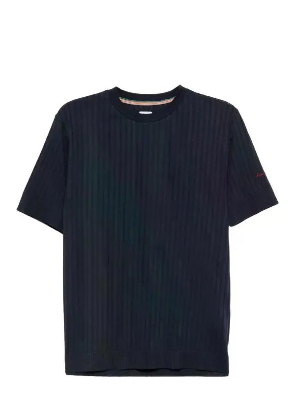 Paul Smith Ribbed Cotton T-shirt - Blue