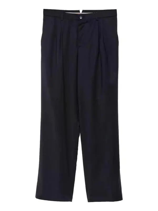 Canali Pleated Wool Trousers - Blue