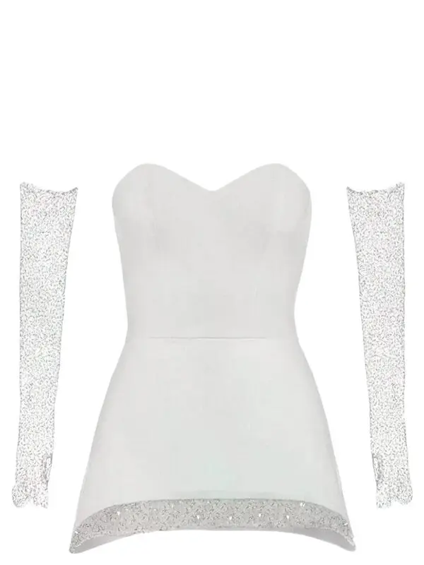 VESTIAIRE D'UN OISEAU LIBRE Embellished Off-the-shoulder Dress - White