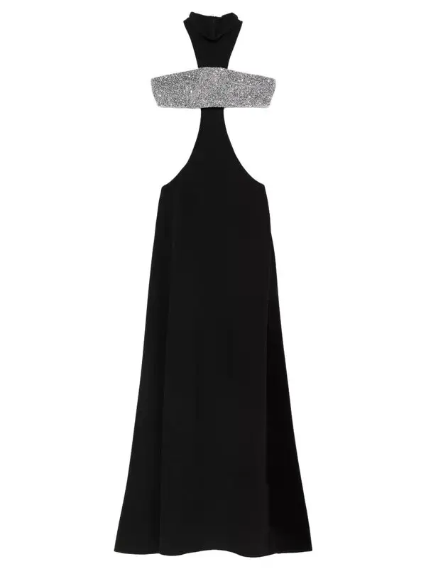 VESTIAIRE D'UN OISEAU LIBRE Evangeline Embellished Maxi Dress - Black