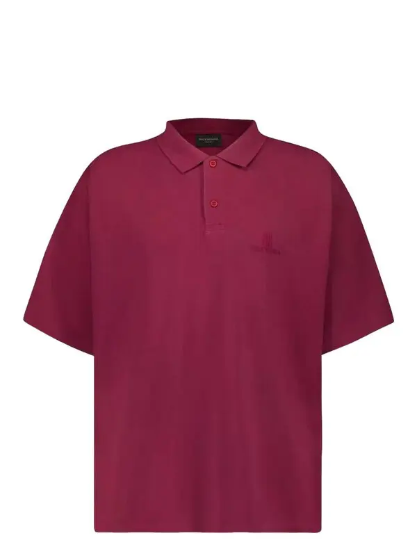 Balenciaga Embroidered-logo Polo Shirt - Red