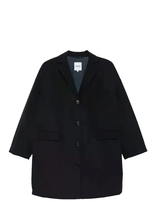 Aspesi Button-fastening Notched-lapel Coat - Blue