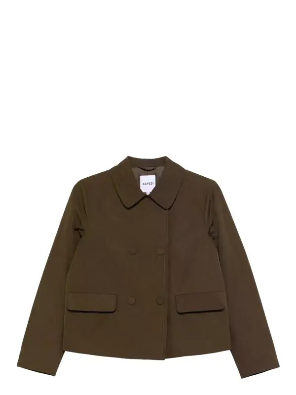 Aspesi Double-breasted Collared Jacket - Green