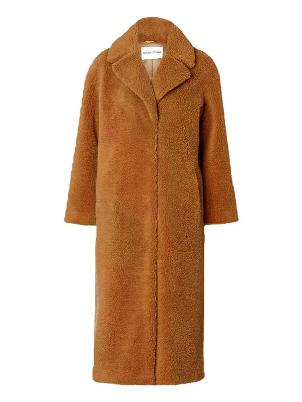 STAND STUDIO Camille Fleece-textured Coat - Brown