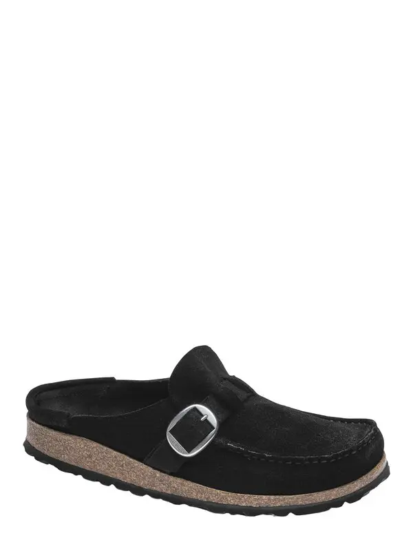BIRKENSTOCK Buckley Suede Leather Clogs - Black