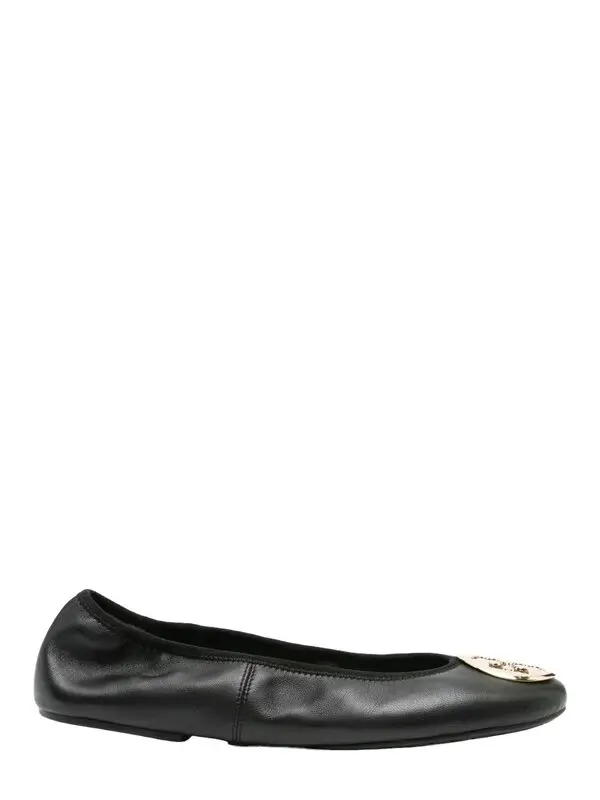 Tory Burch Reva Leather Ballet Flats - Black