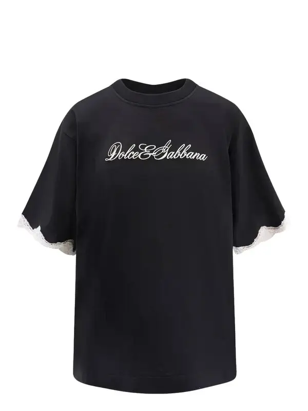 Dolce & Gabbana Jersey T-shirt With Embroidery - Black