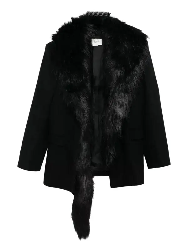 Burc Akyol Faux-fur Trimmed Coat - Black