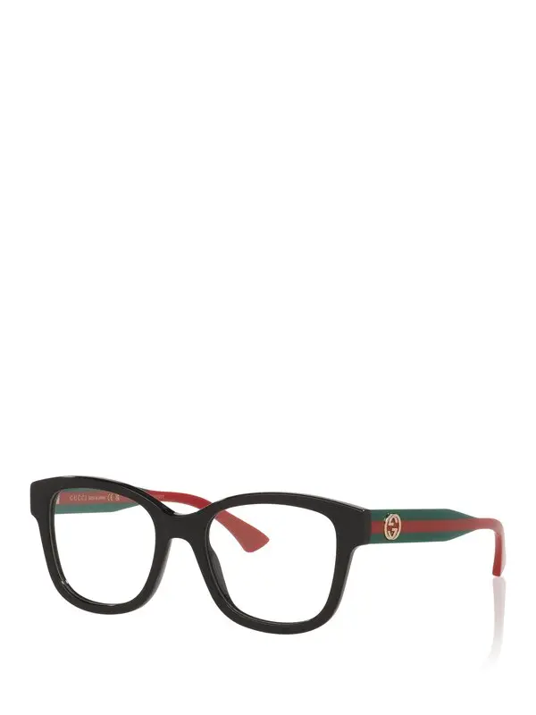 Gucci Full Rim Square Eyeglasses - Noir