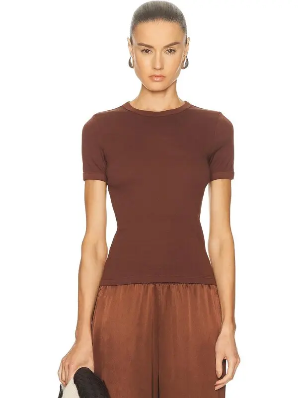 Enza Costa Supima Cotton Classic Tee - Nutmeg