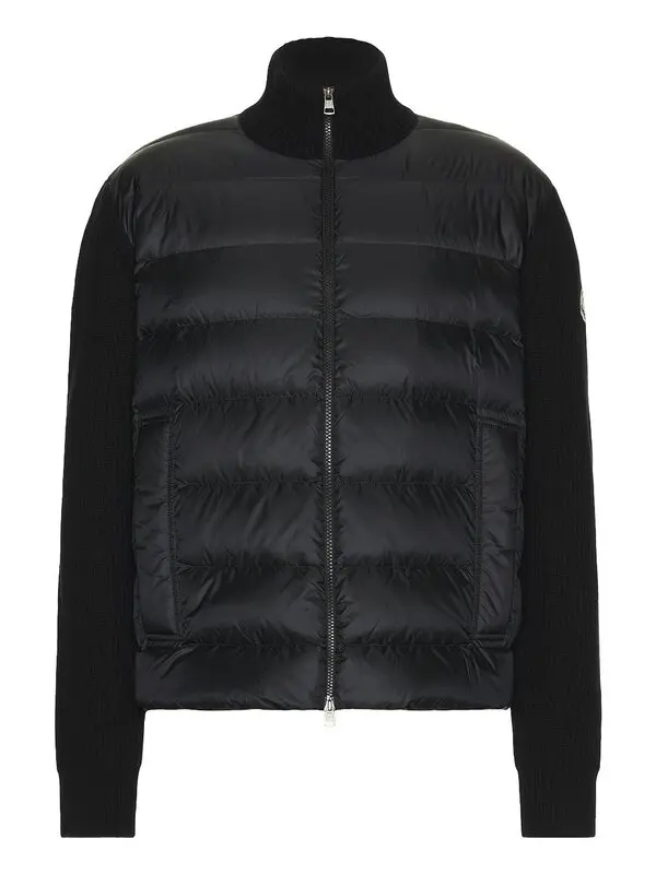 Moncler Zip Up Cardigan - Black