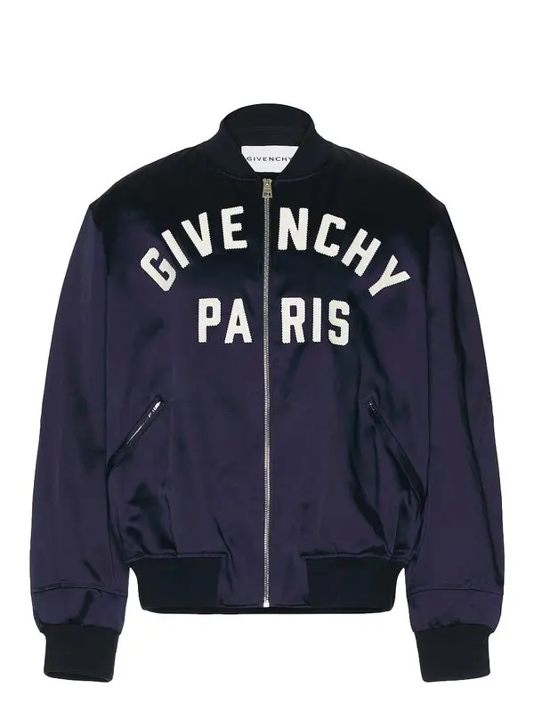 Givenchy Satin Bomber Jacket - Navy