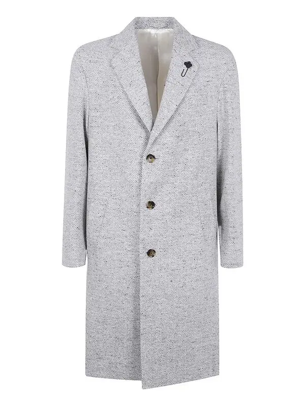 LARDINI Wool Overcoat - Grey
