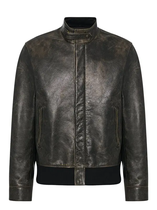 THE ROW Edrice Calfskin Leather Jacket - Black