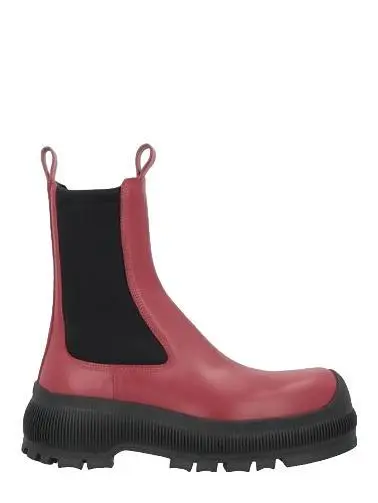 JIL SANDER Ankle Boots In Leather And Textile Fibers - Red