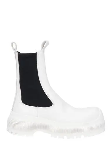 JIL SANDER Ankle Boots In Leather And Textile Fibers - White