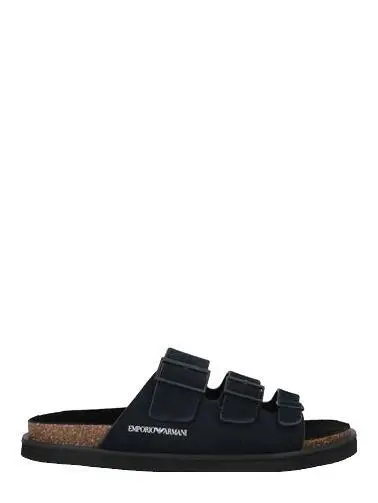 Emporio Armani Midnight Calfskin Sandals - Blue