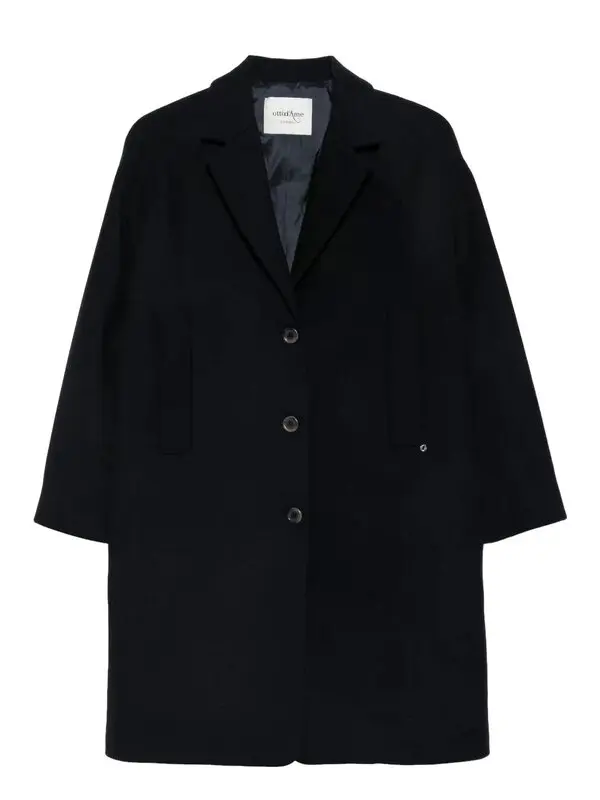 OTTOD'AME Button-fastening Patch-pocket Midi Coat - Blue