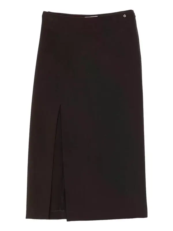 OTTOD'AME Slit-detail Midi Skirt - Brown