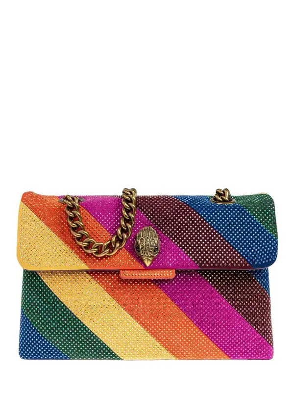 Kurt Geiger Mini Kensington Rainbow-stripe Shoulder Bag - Brown